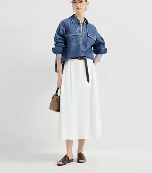 Brunello Cucinelli Denim Shirt With Monili Embellishments