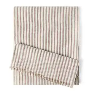 Brunello Cucinelli Linen-blend Stripe Scarf - Beige