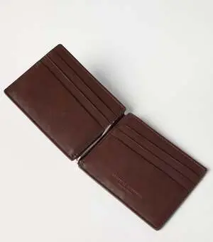 Brunello Cucinelli Leather Money Clip Wallet - Brown