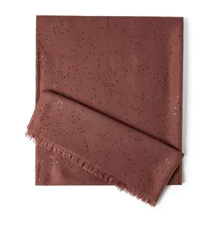Brunello Cucinelli Cashmere-silk Sequinned Scarf - Red