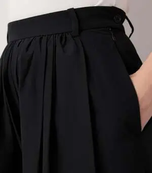 Ralph Lauren Cotton-blend Poplin Vanessa Wide-leg Trousers - Black