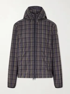 Moncler Natisone Checked Shell Jacket - Brown