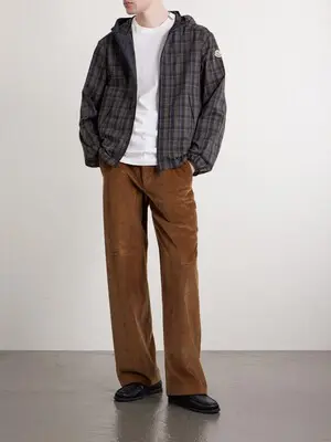 Moncler Natisone Checked Shell Jacket