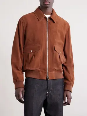Mr P. Suede Blouson Jacket - Brown