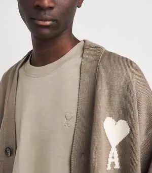 Ami Cotton Embossed Logo T-shirt - Beige