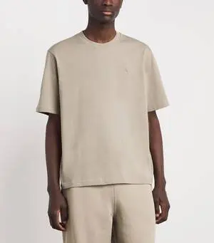 Ami Cotton Embossed Logo T-shirt - Beige