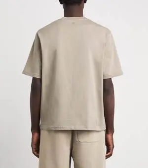 Ami Cotton Embossed Logo T-shirt - Beige