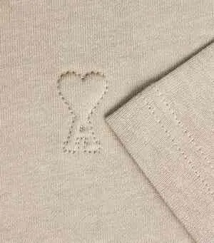 Ami Cotton Embossed Logo T-shirt - Beige