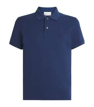 AMI Paris Organic Cotton De Coeur Polo Shirt - Blue