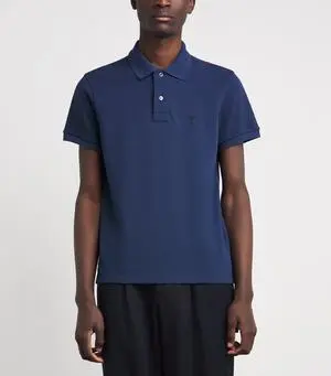 AMI Paris Organic Cotton De Coeur Polo Shirt - Blue