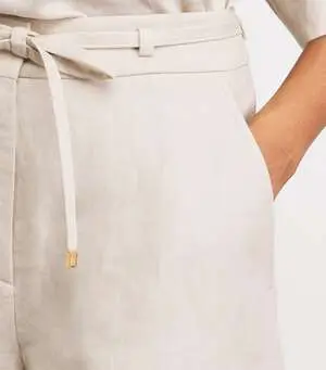 Agnona Linen Drawstring Shorts - Beige