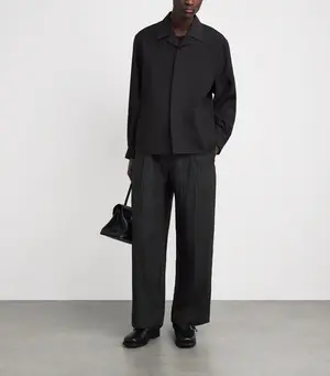 Our Legacy Linen-blend Wide-leg Leisure Trousers - Black