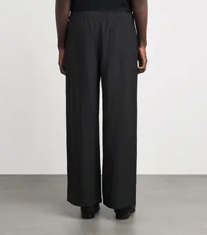 Our Legacy Linen-blend Wide-leg Leisure Trousers - Black