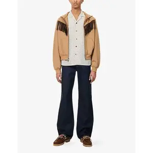 AUSTIN POST Fringed Zip-up Cotton Hoody