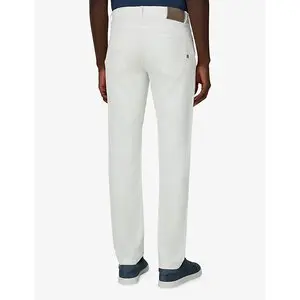 Boggi Milano Garment-dyed Straight-leg Stretch Denim-blend Jeans - Ice