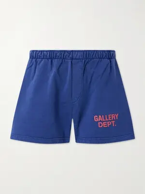 GALLERY DEPT. Zuma Straight-leg Logo-print Cotton-jersey Shorts - Blue