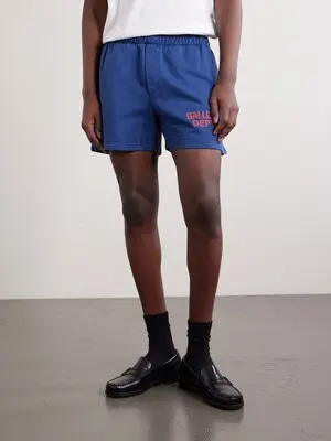 GALLERY DEPT. Zuma Straight-leg Logo-print Cotton-jersey Shorts - Blue