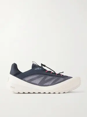 Moncler Trailgrip Lp Leather-trimmed Mesh Sneakers - Blue