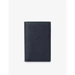 Smythson Panama Six-slot Leather Card Holder - Navy