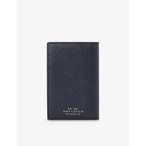 Smythson Panama Six-slot Leather Card Holder - Navy