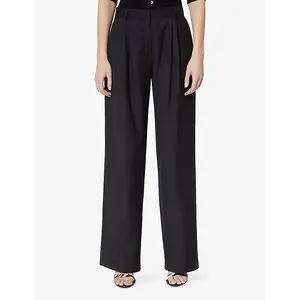 The Kooples Wide-leg Mid-rise Wool Trousers