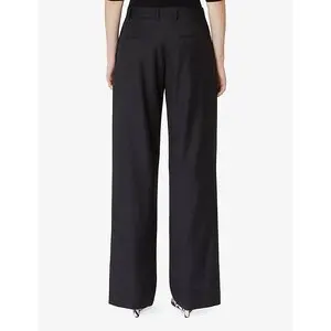 The Kooples Wide-leg Mid-rise Wool Trousers