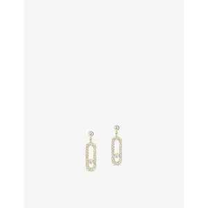 Messika Move Uno Stud 18ct Gold And Diamond Earrings - Yellow