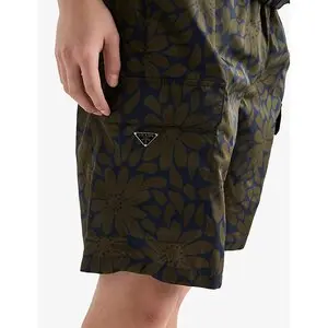 Prada Floral-print Re-nylon Swim Shorts - Blue