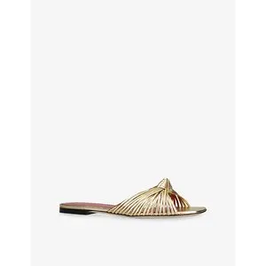 Valentino Garavani Annet Leather Slides - Gold