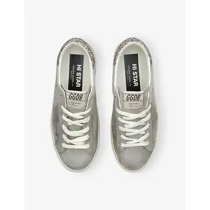 GOLDEN GOOSE Hi Star Suede Trainers - Silver Com