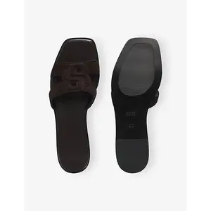 BOSS Monogram Suede Sandals
