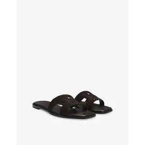 BOSS Monogram Suede Sandals