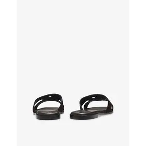BOSS Monogram Suede Sandals