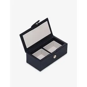 Smythson Panama Small Leather Cufflink Box 11cm