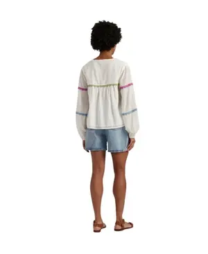 Chinti & Parker Cotton Scallop Blouse - Cream