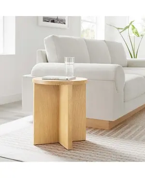 MODWAY Silas Round Wood Side Table - Natural