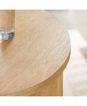 MODWAY Silas Round Wood Side Table - Natural