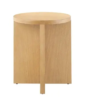 MODWAY Silas Round Wood Side Table - Natural