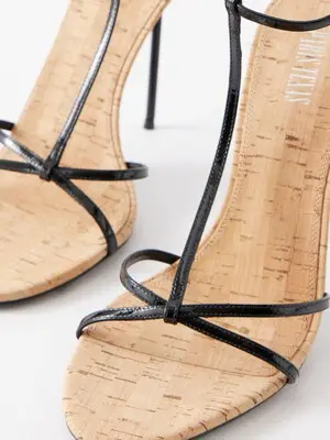 Paris Texas Lidia 105 Patent-leather Stiletto Sandals - Black