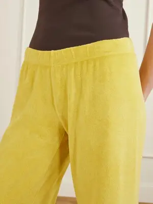 Suzie Kondi Wide-leg Cotton-blend Terry Track Pants