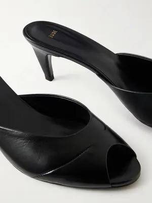 JUDE Leather Mules - Black