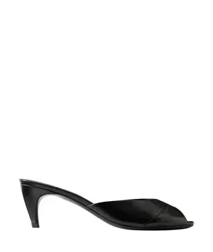 JUDE Leather Mules - Black