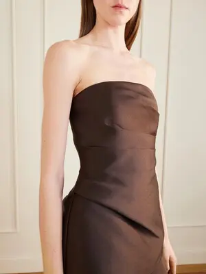 Solace London Alia Gathered Gown - Brown