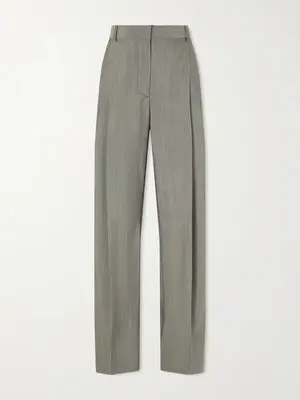 Stella McCartney Pleated Straight-leg Wool-blend Pants