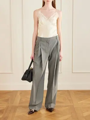 Stella McCartney Pleated Straight-leg Wool-blend Pants