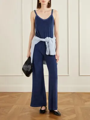 Suzie Kondi Elma Cotton-blend Terry Jumpsuit - Blue