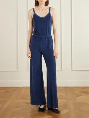 Suzie Kondi Elma Cotton-blend Terry Jumpsuit - Blue