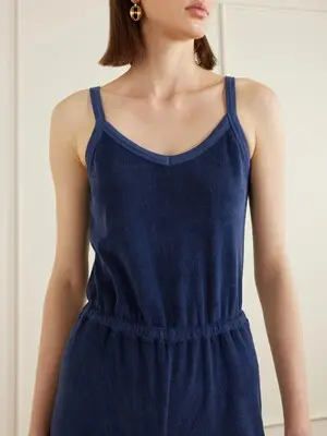 Suzie Kondi Elma Cotton-blend Terry Jumpsuit - Blue