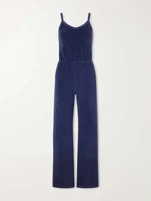 Suzie Kondi Elma Cotton-Blend Terry Jumpsuit Navy
