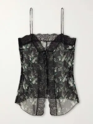 Dolce & Gabbana Floral Print Silk And Cotton-blend Top - Black